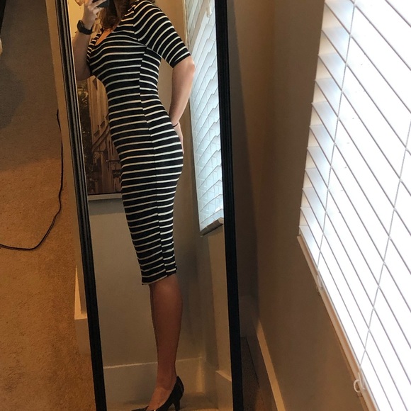 Bar III | Dresses | Bar Iii Black And White Striped Dress | Poshmark